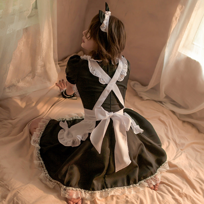 Naughty Sexy Sheer Dress Wife Lingerie French Maid Role Play Costume Naughty Sexy Sheer Dress Wife Lingerie French Maid Role Play Costume